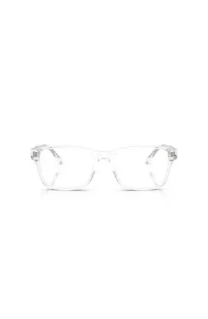 Emporio Armani Rectangle Full Rim Acetate Eyeglasses - Transparent