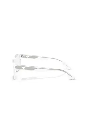 Emporio Armani Rectangle Full Rim Acetate Eyeglasses - Transparent