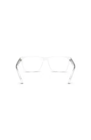 Emporio Armani Rectangle Full Rim Acetate Eyeglasses - Transparent