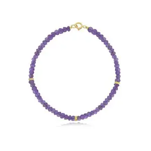 THE LOVERY 14k Yellow Gold Bead Bracelet - Amethyst