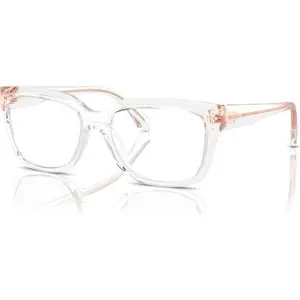 Michael Kors 54mm Rectangle Full Rim Optical Glasses - Transparent