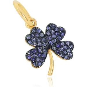 THE LOVERY FINE JEWELRY Clover Charm - Blue Sapphire