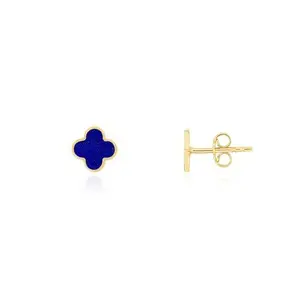 THE LOVERY Clover Stud Earrings - Lapis