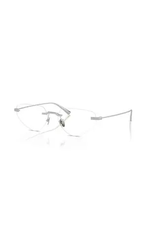FERRARI 57mm Irregular Rimless Eyeglasses - Silver