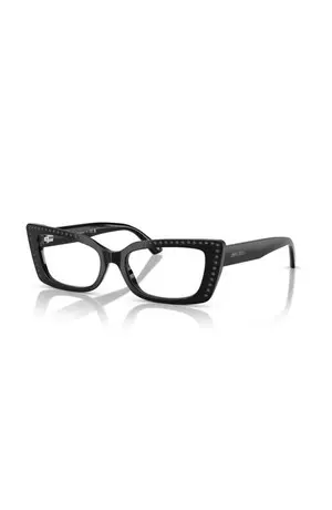 JIMMY CHOO 51mm Embellished Cat Eye Optical Glasses Black