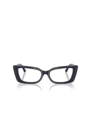 JIMMY CHOO 51mm Embellished Cat Eye Optical Glasses - Blue