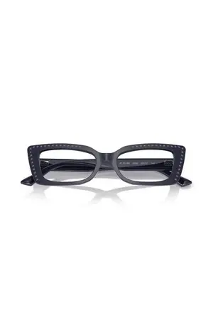 JIMMY CHOO 51mm Embellished Cat Eye Optical Glasses - Blue