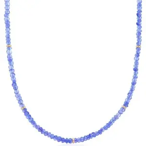 THE LOVERY FINE JEWELRY 14k Yellow Gold Beaded Necklace - Tanzanite