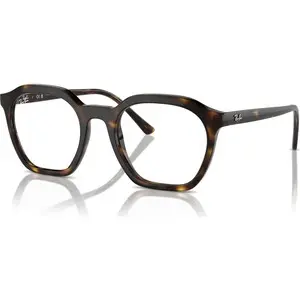 Ray-ban 50mm Irregular Optical Glasses - Tortoise