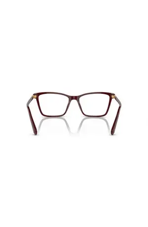 SWAROVSKI 53mm Rectangle Eyeglasses - Red