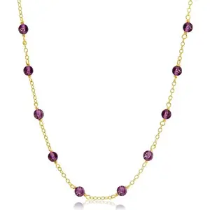 THE LOVERY Fine Jewelry Bead Chain Necklace - Amethyst