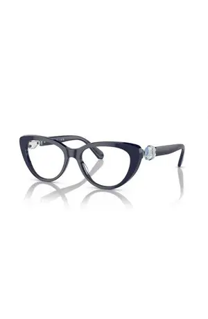 SWAROVSKI 53mm Cat Eye Optical Glasses - Blue