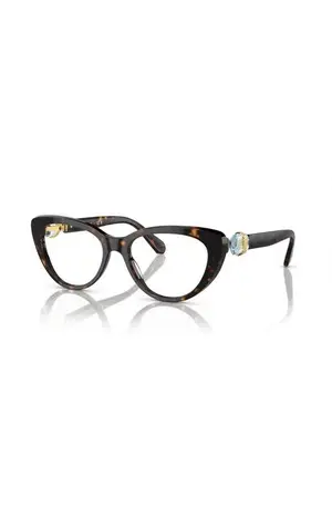 SWAROVSKI 53mm Cat Eye Optical Glasses - Brown