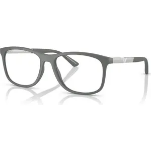 Emporio Armani Emporio Armani Rectangle Full Rim Eyeglasses Grey