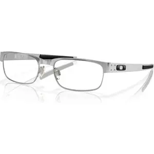 Oakley 55mm Rectangle Full Rim Optical Glasses - Silver