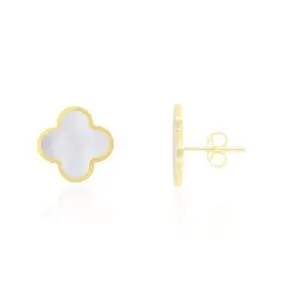 THE LOVERY FINE JEWELRY Clover Stud Earrings - Mother Of Pearl