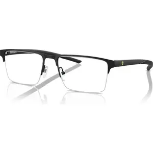 SCUDERIA FERRARI Rectangle Half-rim Eyeglasses - Black