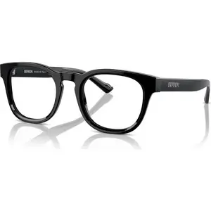 FERRARI 51mm Round Eyeglasses Black