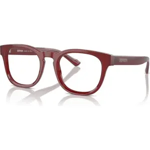 FERRARI 51mm Round Eyeglasses - Red