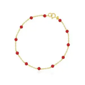 THE LOVERY FINE JEWELRY Beaded Chain Bracelet - Coral