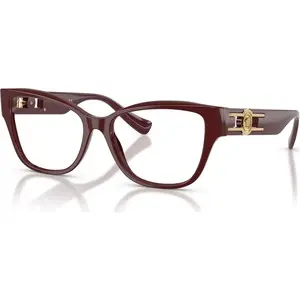 Versace 54mm Rectangle Optical Glasses - Red