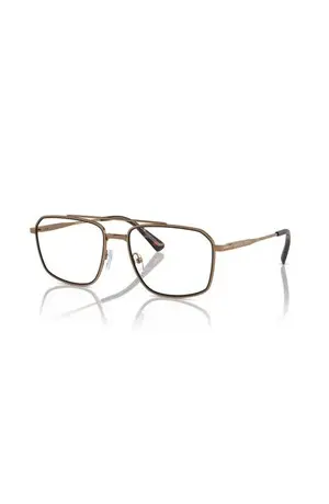 Michael Kors 56mm Square Full Rim Eyeglasses - Gold