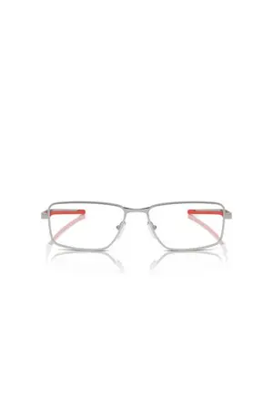 SCUDERIA FERRARI Rectangle Metal Eyeglasses - Silver/red