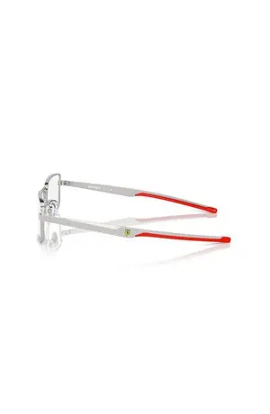 SCUDERIA FERRARI Rectangle Metal Eyeglasses - Silver/red