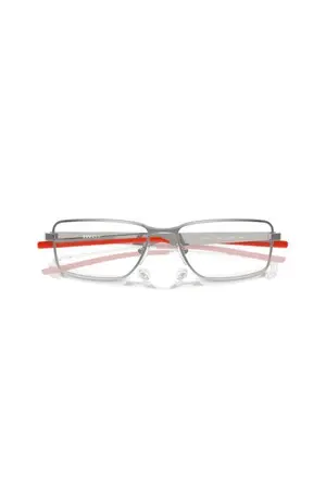 SCUDERIA FERRARI Rectangle Metal Eyeglasses - Silver/red
