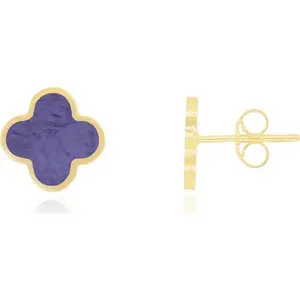 THE LOVERY FINE JEWELRY Clover Stud Earrings - Amethyst