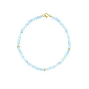 THE LOVERY FINE JEWELRY 14k Yellow Gold Bead Bracelet - Blue Topaz