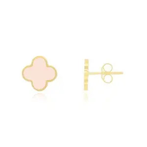 THE LOVERY FINE JEWELRY Clover Stud Earrings - Pink Pearl