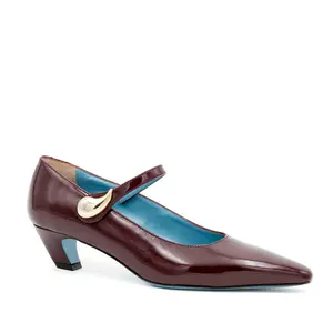 VALENTINA RANGONI Velato Mary Jane Pump - Bordeaux Patent
