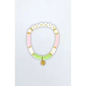 BITS & BOWS Tennis Bracelet With Gold-tone Logo Charm - Green
