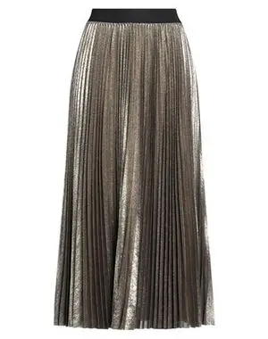 Metallic Pleated Midi Skirts