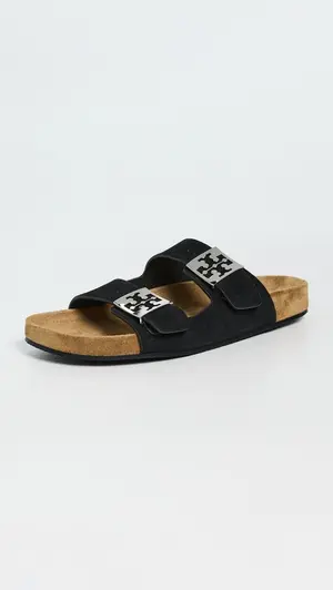 Tory Burch Mellow Slides - Perfect Black/light Teak