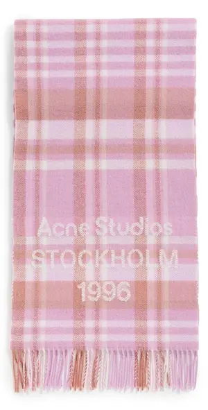 Acne Studios Venus Check 1996 Rws Scarf - Pink/fuchsia
