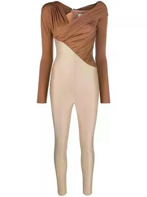 V:PM ATELIER Luna Ruched Jumpsuit - Neutrals