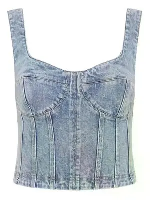 Rebecca Vallance Denim Corset Top - Blue