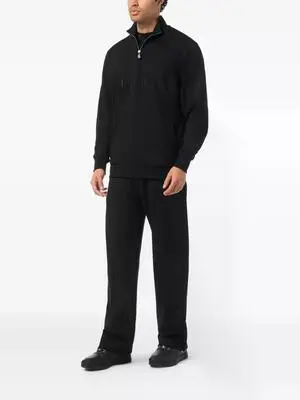 BILLIONAIRE Embroidered Logo Half-zip Sweatshirt - Black