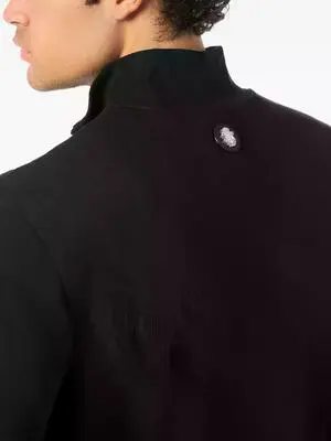 BILLIONAIRE Embroidered Logo Half-zip Sweatshirt - Black