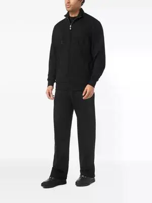 BILLIONAIRE Embroidered Logo Half-zip Sweatshirt - Black