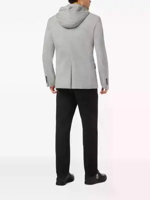 BILLIONAIRE Hooded Buttoned Blazer - Grey