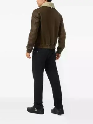 BILLIONAIRE Shearling-collared Wool Jacket - Brown