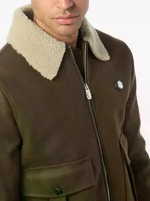 BILLIONAIRE Shearling-collared Wool Jacket - Brown