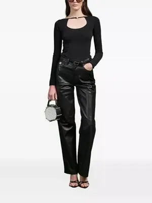 Amiri Leather Straight-leg Trousers