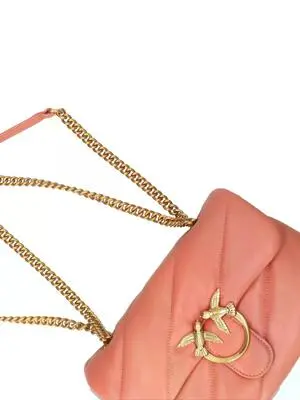 Pinko Quilted Chain-strap Flap Bag - Pink