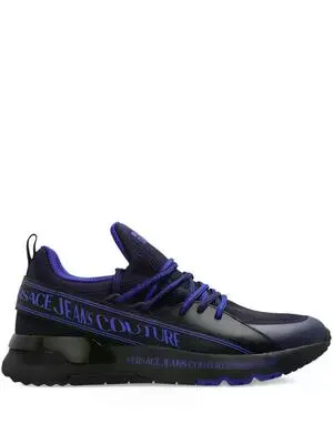 Versace Logo Detail Lace-up Sneakers - Black