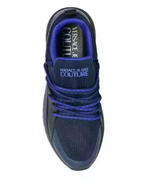 Versace Logo Detail Lace-up Sneakers - Black