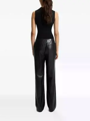 BOSS Faux-leather Trousers - Black